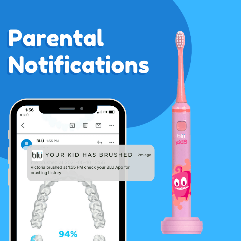 BLÜ Kids Smart Toothbrush & App: Pink Edition - Blu Smart Toothbrush