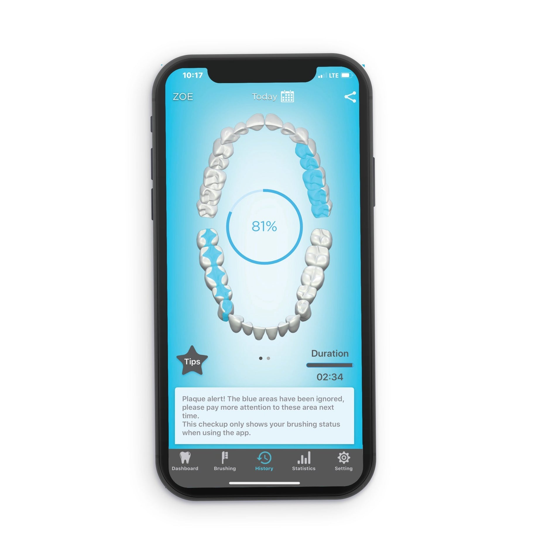 Buy BLU Smart Toothbrush with App Enabled in White Rose - BLU Toothbrush